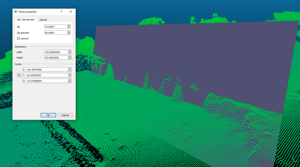 Point cloud masking and surface generation in CloudCompare